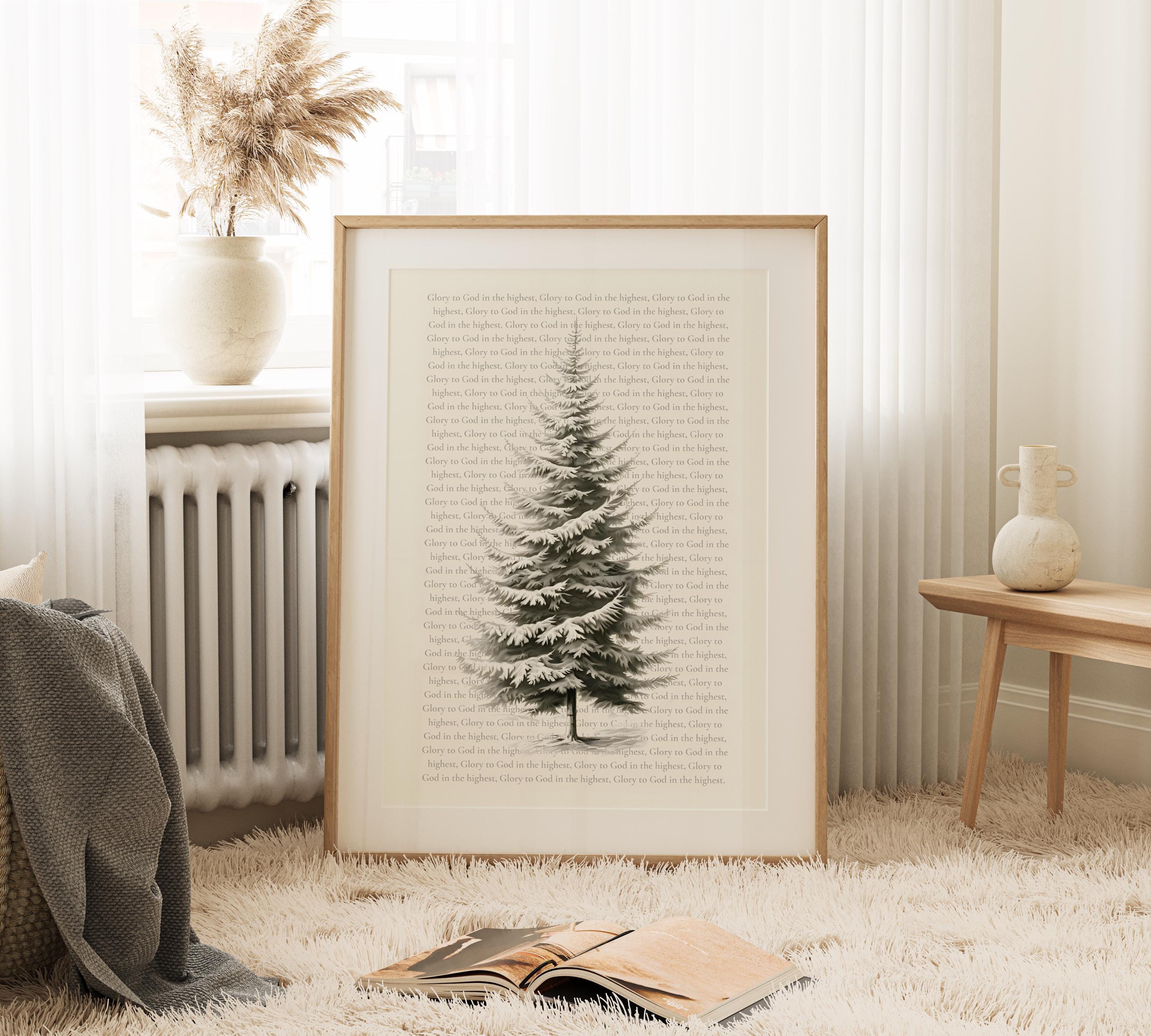Glory to God in the Highest Wall Art, Christmas Story Print, Christian ...