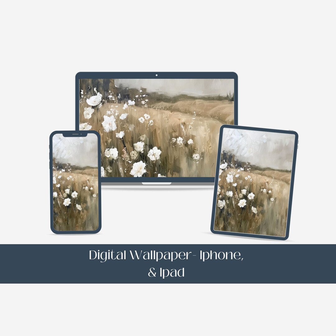 Spring Wildflowers Watercolor Digital Wallpaper, iPhone iPad Wallpaper ...