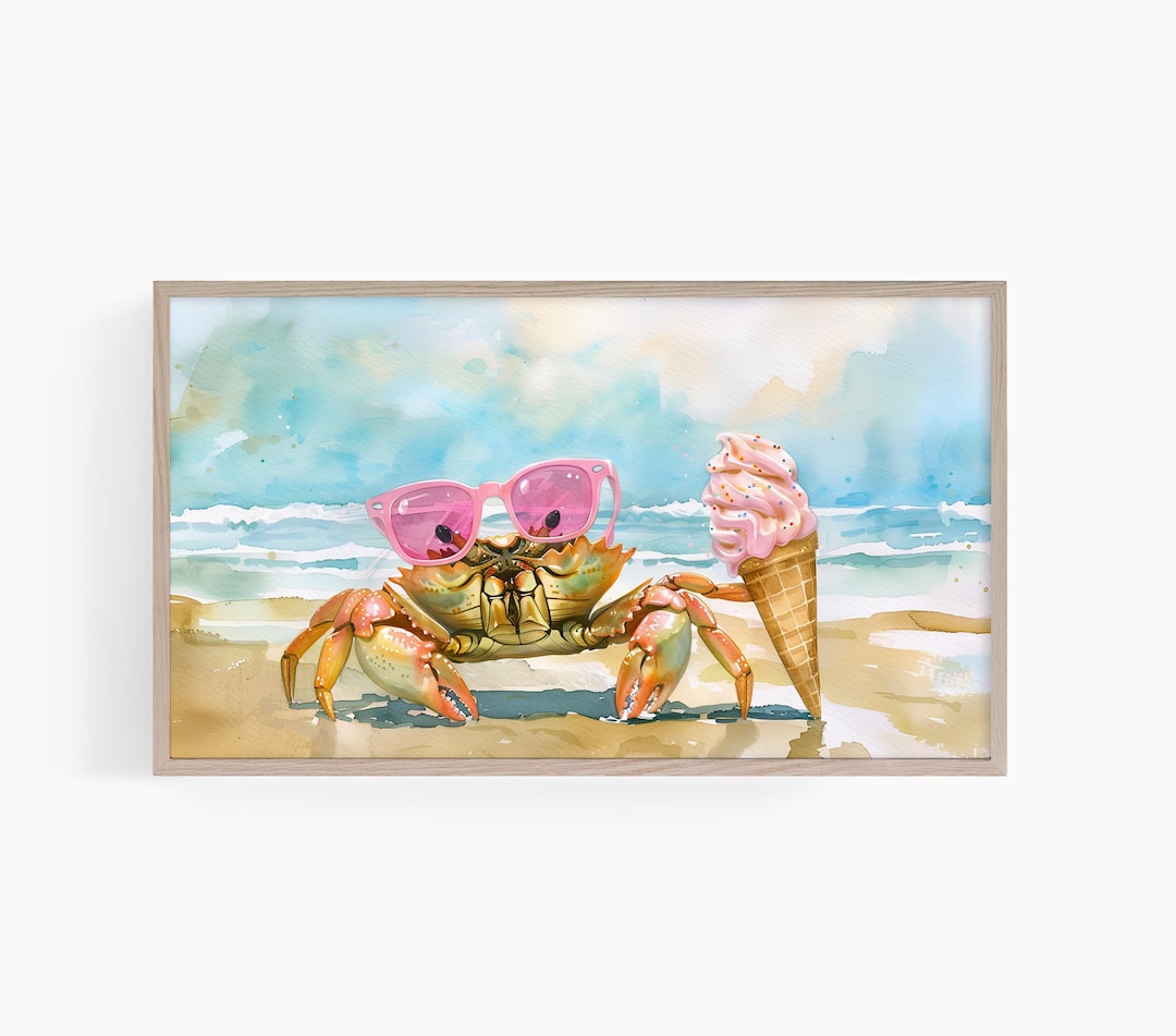 Funny Crab Frame TV Art, Digital Download Art for TV, Samsung Frame TV ...