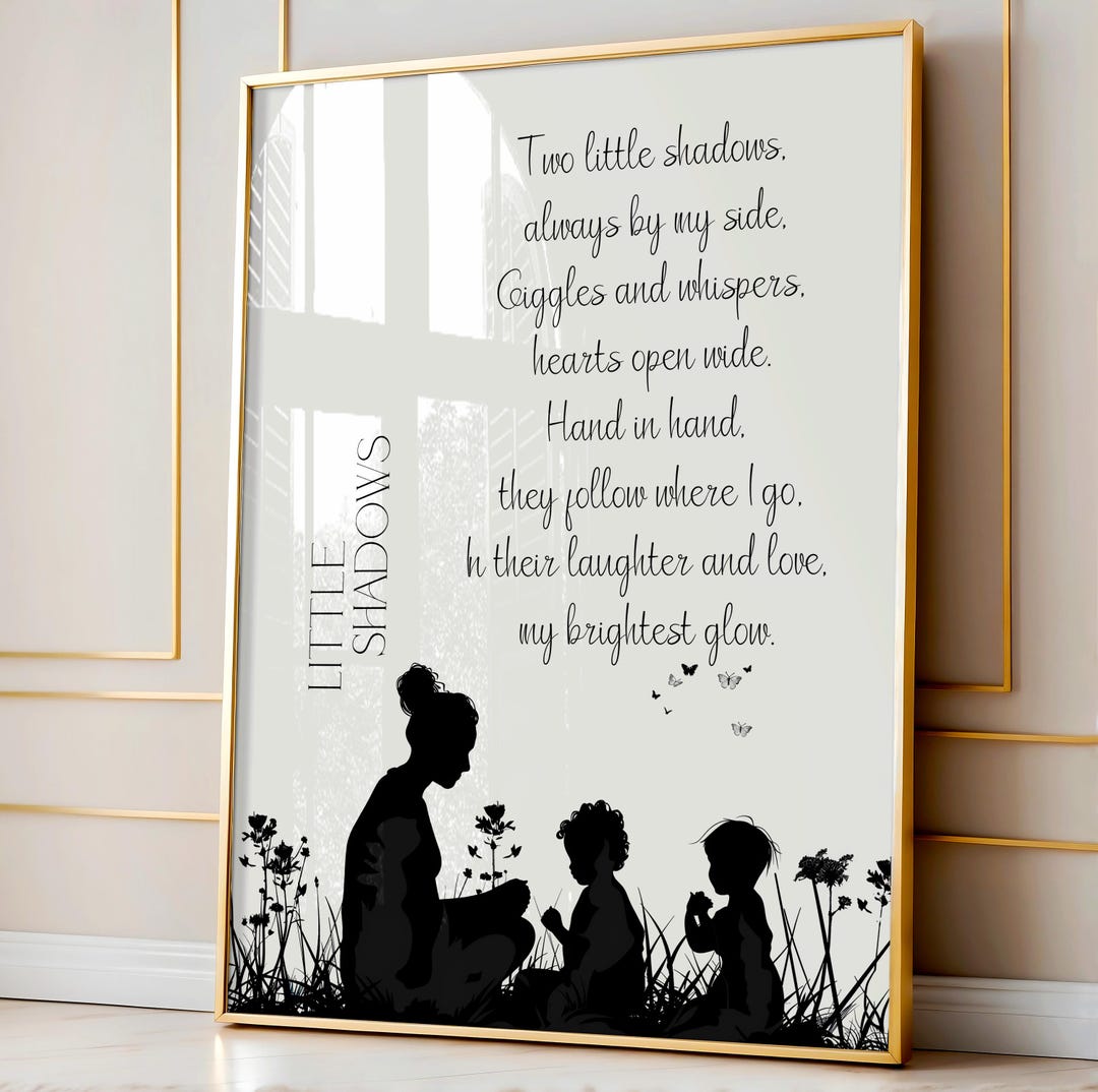 Two Little Shadows Wall Art, Poem for Mom Printable, Mothers Day Poem ...