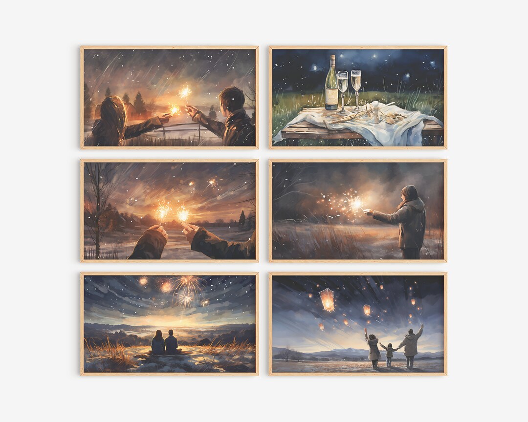 New Year's Eve Frame Tv Bundle, Samsung Frame TV Art, New Year's Eve ...