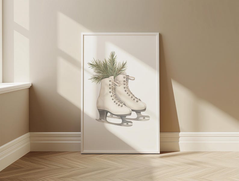 Ice Skates Printable Art, Watercolor Ice Skates Wall Art, Ice Skating ...