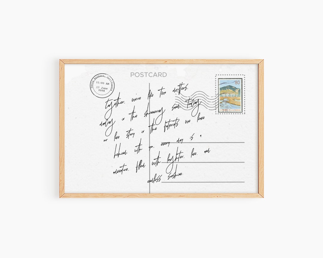 Postcard Wall Art, Coastal Love Letter, Coastal Aesthetic Art, Beach ...