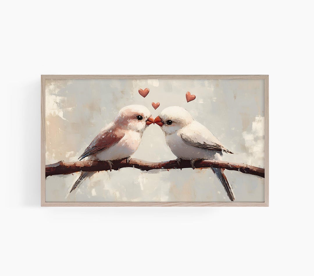 Love Birds Samsung Frame TV Art, Valentines Day Tv Art, Valentine Love ...