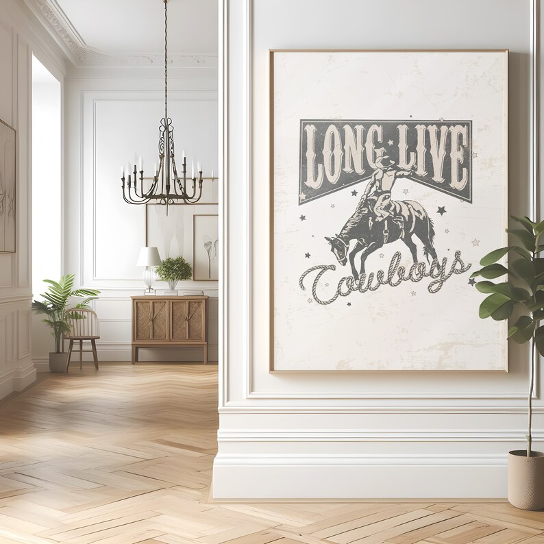 Western Wall Art, Boys Room Cowboy Art, Vintage Cowboy Print, Wild West ...