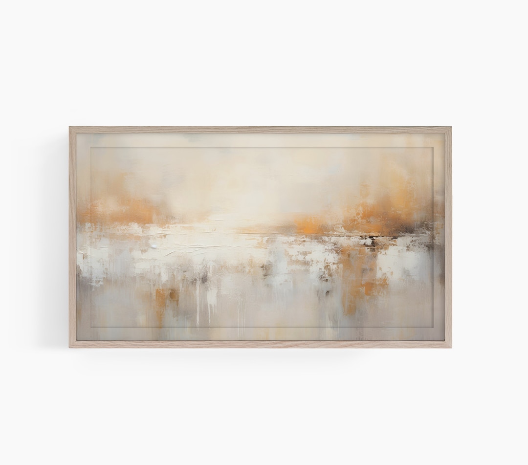 Watercolor Samsung Frame TV Art, Neutral Tones Textured Art, Modern Tv ...
