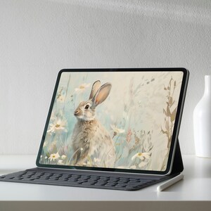 Easter Bunny Digital Wallpaper, iPhone iPad Laptop Wallpaper Background ...