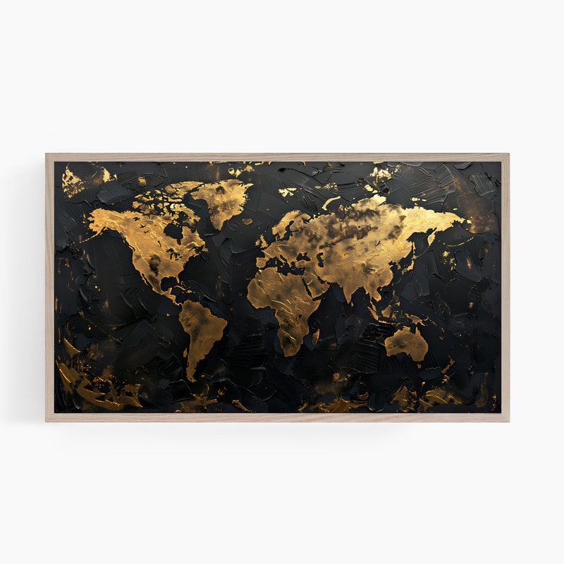 Gold World Map - Etsy