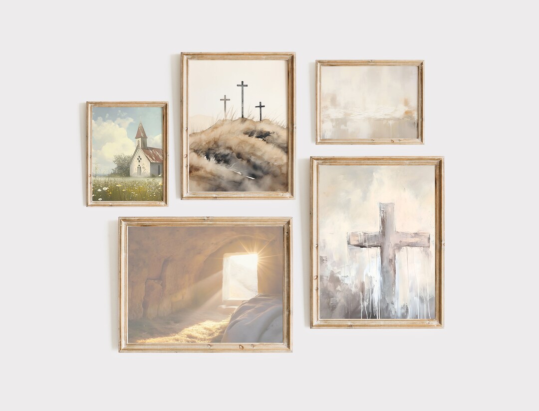 Easter Wall Art, Set of 5 Easter Print, Christian Wall Art ...