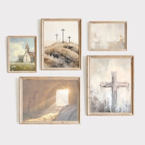 Easter Wall Art, Set of 5 Easter Print, Christian Wall Art ...