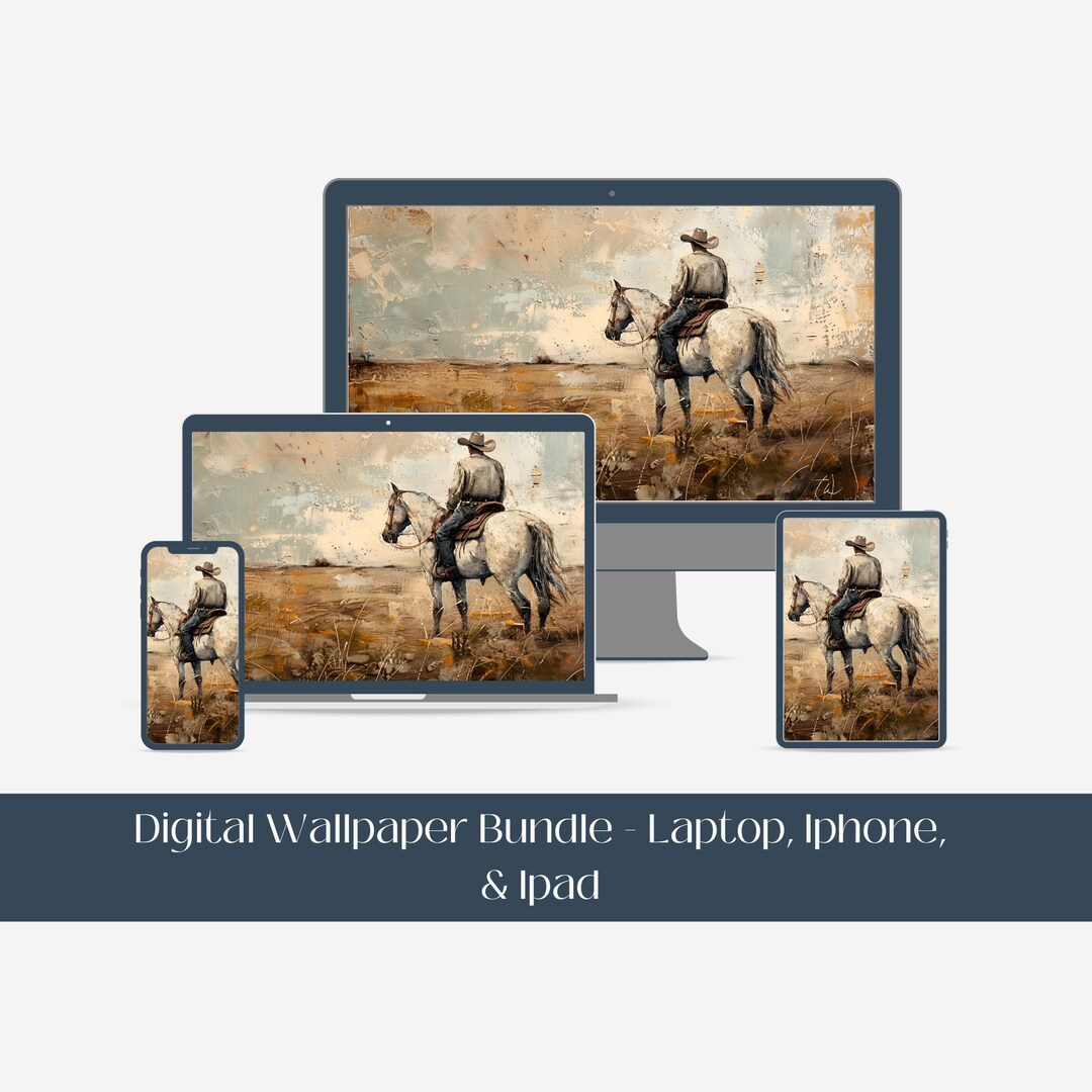 Cowboy Digital Wallpaper, iPhone iPad Laptop Wallpaper Background ...