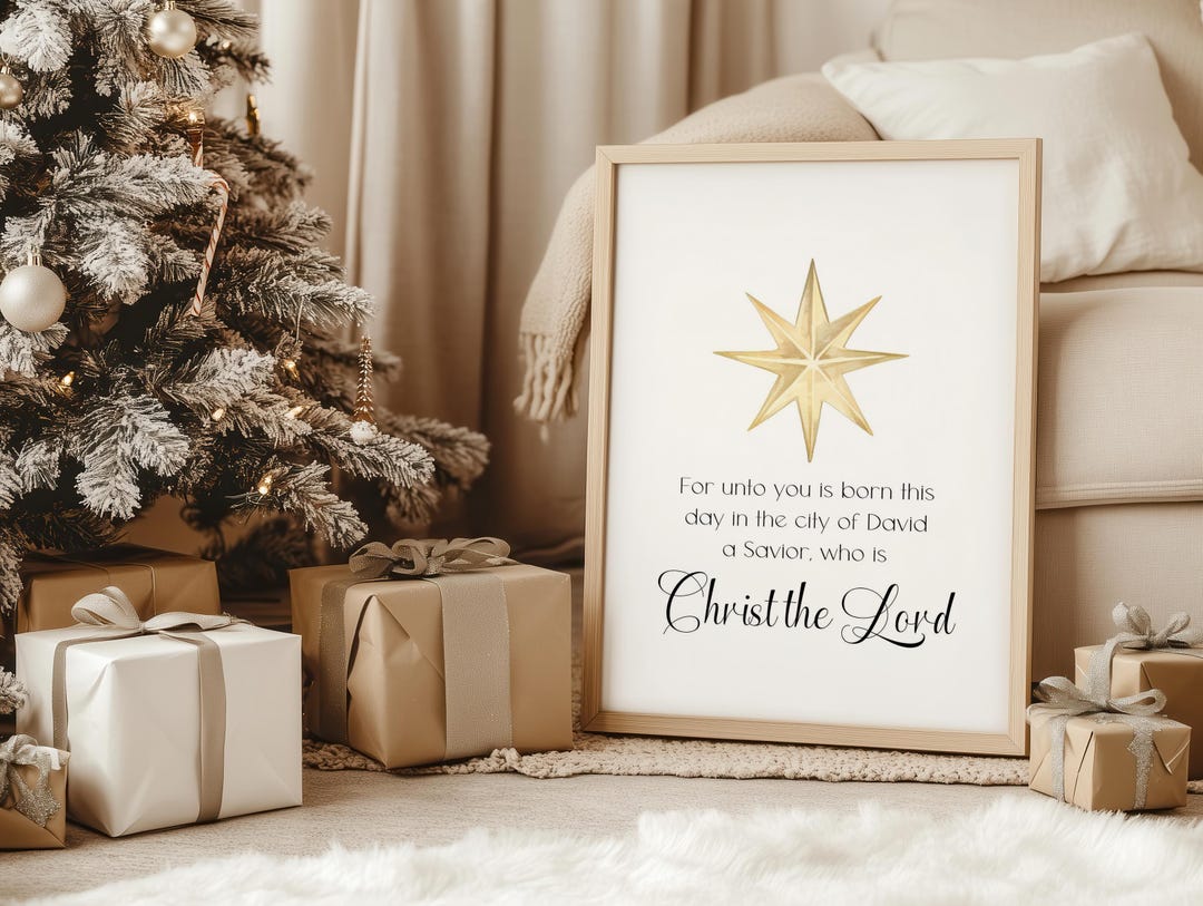 Luke 2:11 Christmas Printable Wall Art, Christian Christmas Wall Art ...