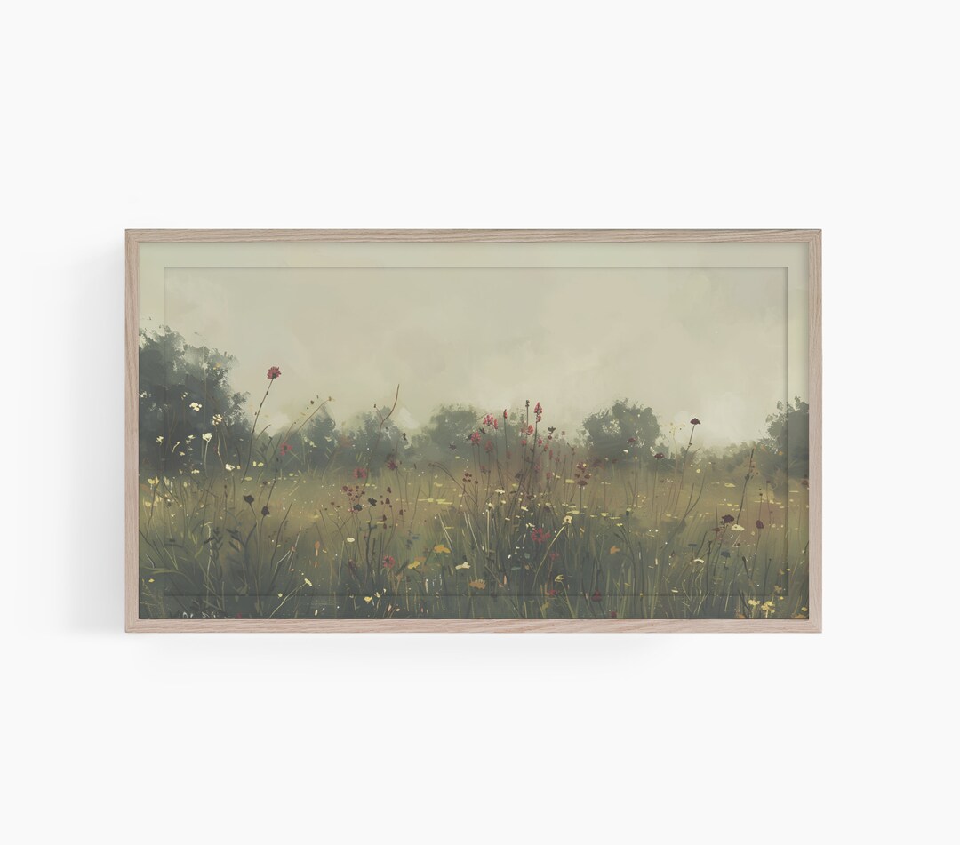 Wildflower Field Frame Tv Art, Samsung Frame TV Art, Country Field ...
