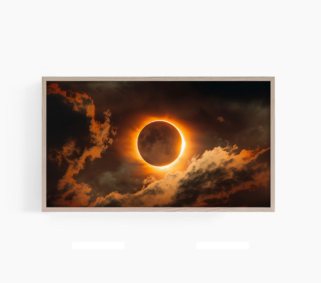 Solar Eclipse Frame Tv Art, Total Solar Eclipse Frame Tv Art, Sky Frame ...