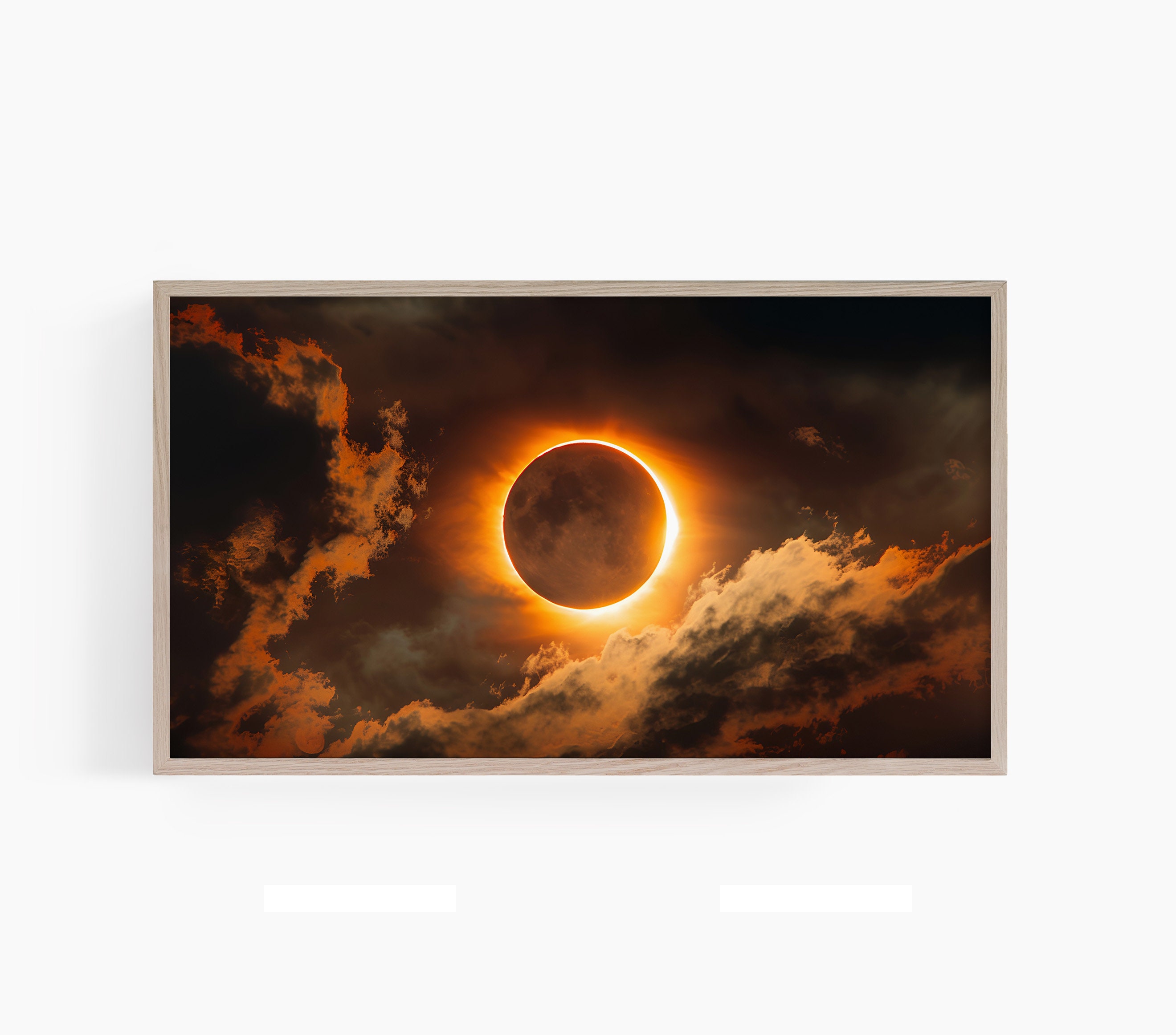 Solar Eclipse Frame Tv Art, Total Solar Eclipse Frame Tv Art, Sky Frame ...