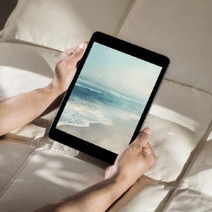 Ocean Digital Wallpaper, iPhone iPad Laptop Wallpaper Background, Beach ...