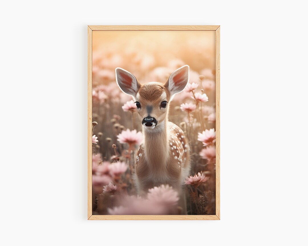Baby Fawn Wall Art Print, Girls Room Art Print, Baby Girl Nursery ...