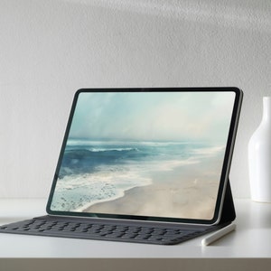 Ocean Digital Wallpaper, iPhone iPad Laptop Wallpaper Background, Beach ...