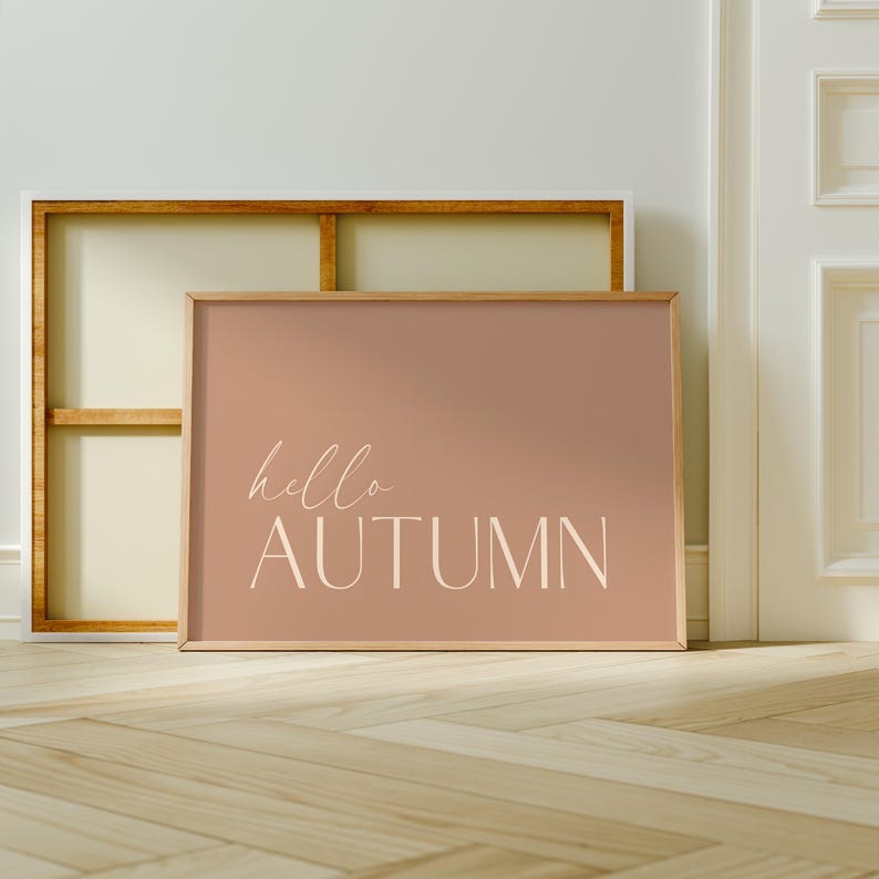 Hello Autumn Printable Art, Minimalist Fall Sign, Autumn Print, Fall ...