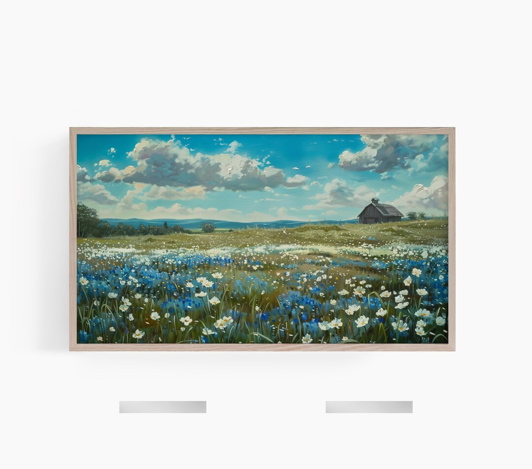 Wildflower Field Frame Tv Art, Samsung Frame TV Art, Country Field ...