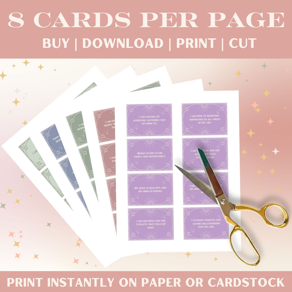 60 Printable Affirmation Cards | Digital Download Affirmations | Daily ...