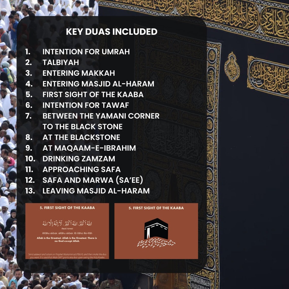 Umrah Dua Cards, Islamic Umrah Gift, Duas for Umrah, Umrah Flashcards ...