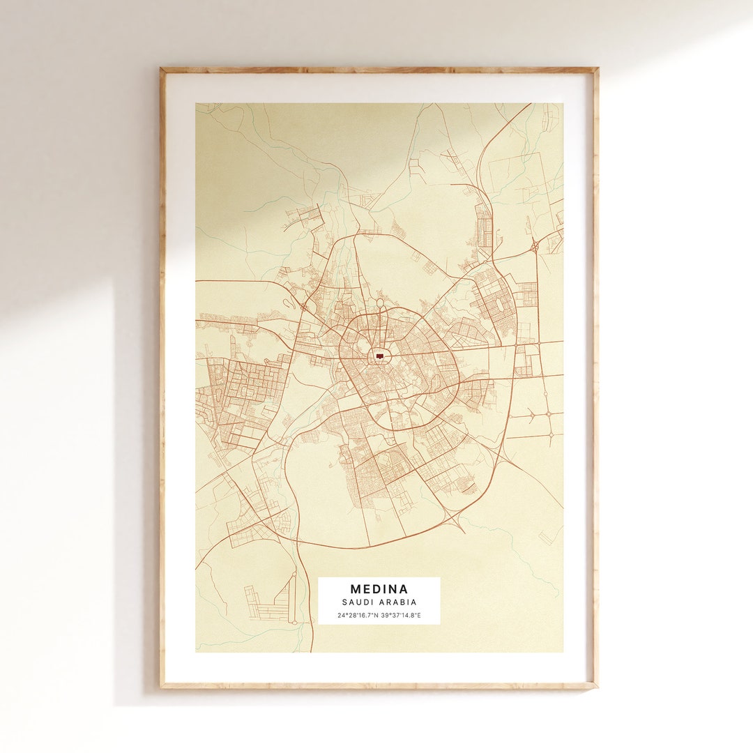Islamic Printable, MEDINA MAP, Muslim Wall Art, Umrah Mubarak Gift ...