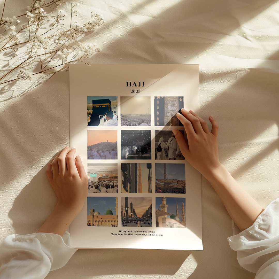 Personalized Hajj Umrah Photo Collage Print: Islamic Pilgrimage Gift ...