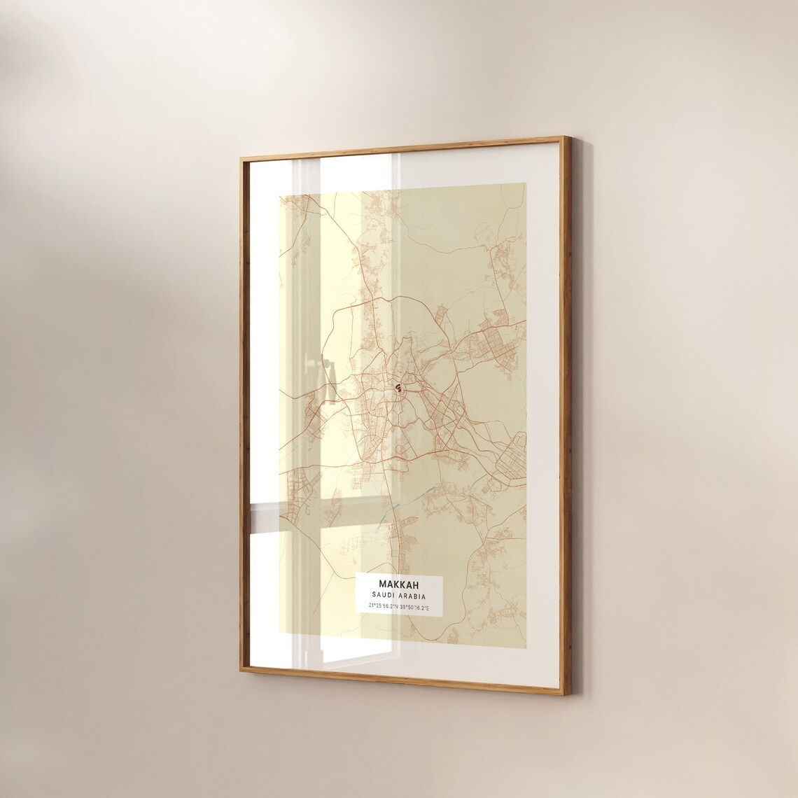 Makkah Map Art Print: Islamic Home Decor, Umrah Gift (PDF) - Etsy