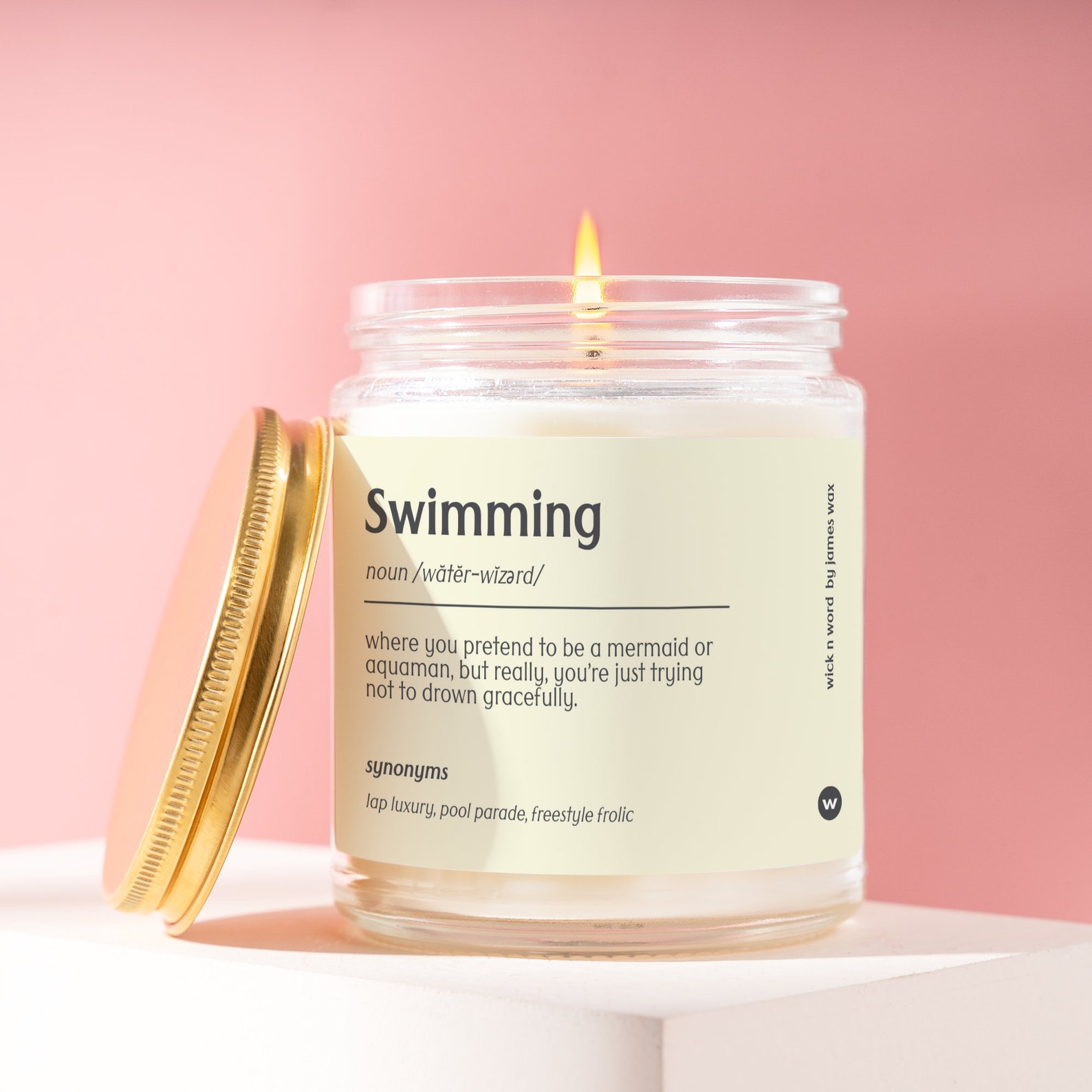 Personalized Swimming Gift, Swimming Definition Candle, Gift for ...