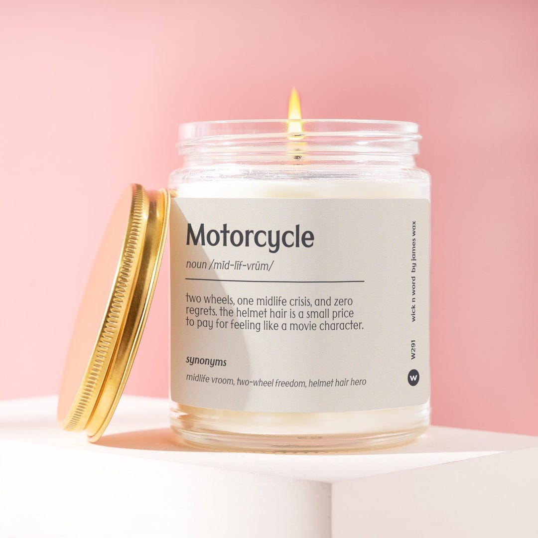 Motorcycle Candle Gift for Biker Rider Harley Motorcycle Lover Dad Mom ...