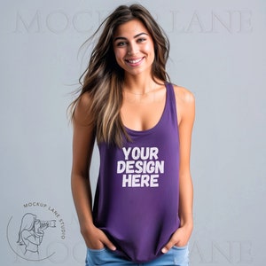Women's White Tank Top Mockup, Next Level 1533 Mockup, NL1533 Tank Top ...