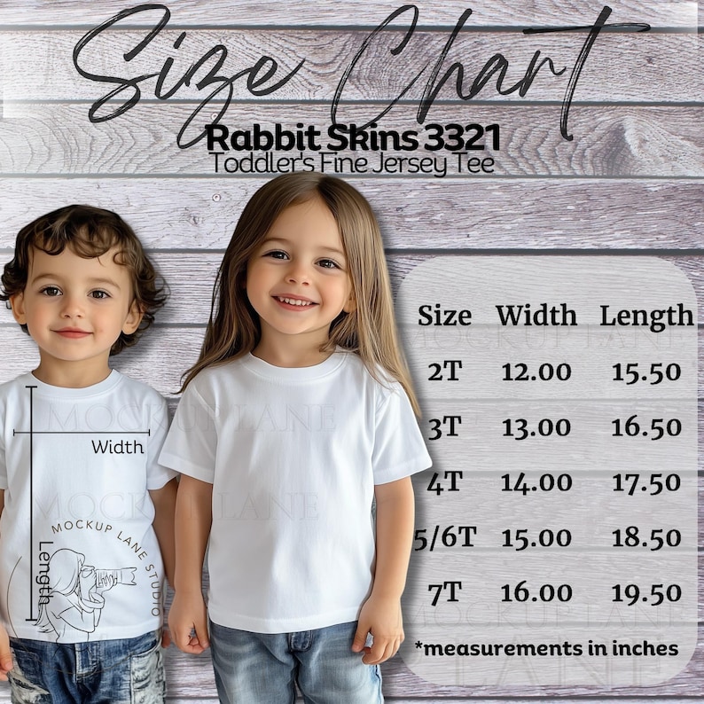 Rabbit Skins 3321 Size Chart, Toddler Jersey Tee Sizing, RS 3321 Sizing ...