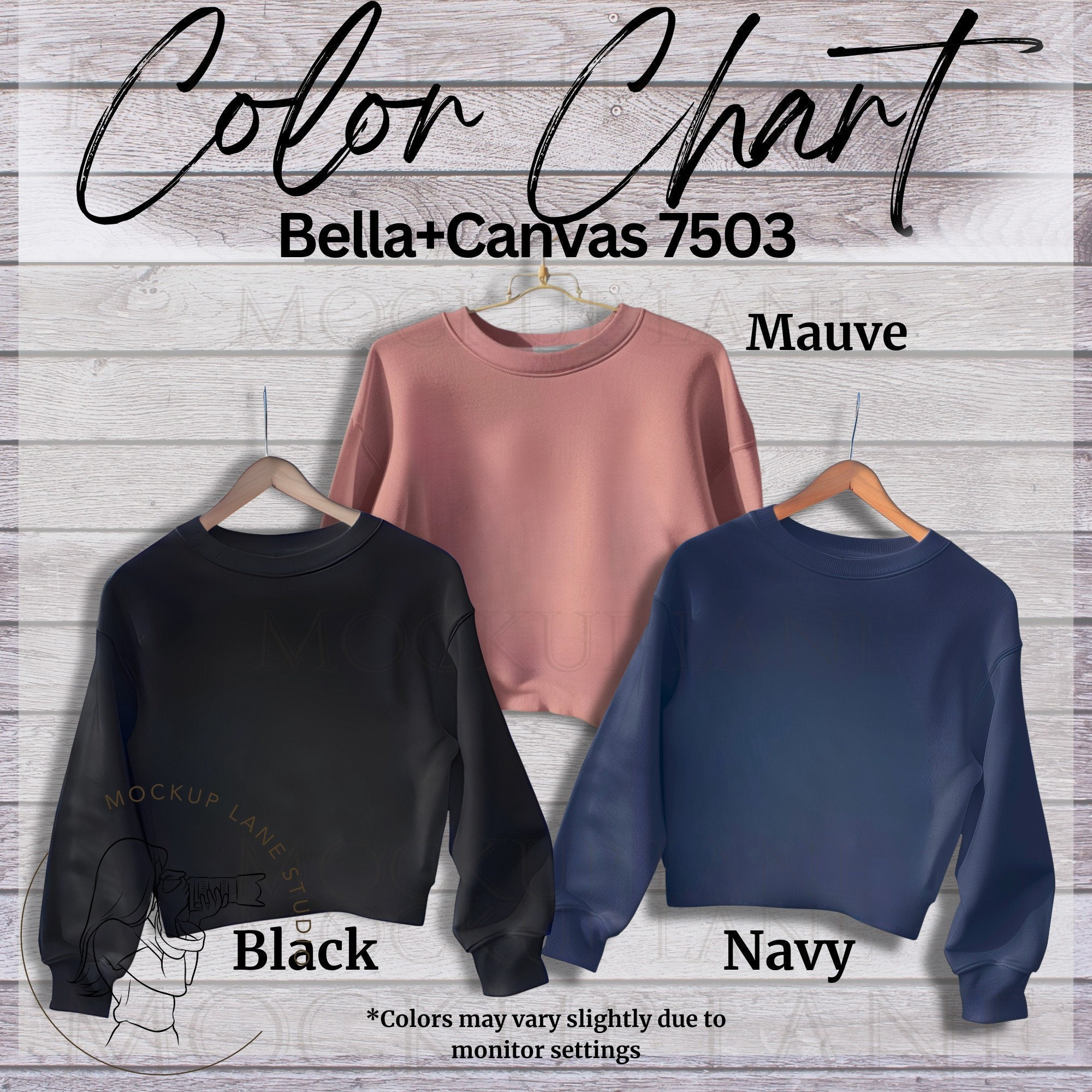 Bella + Canvas 7503 Color Chart Mockup, BC7503, 7503 Color Chart, Bella ...