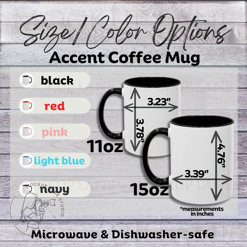 Accent Coffee Mug Size Chart, 11oz Coffee Mug Mockup, 15 Ounce Mug Size ...