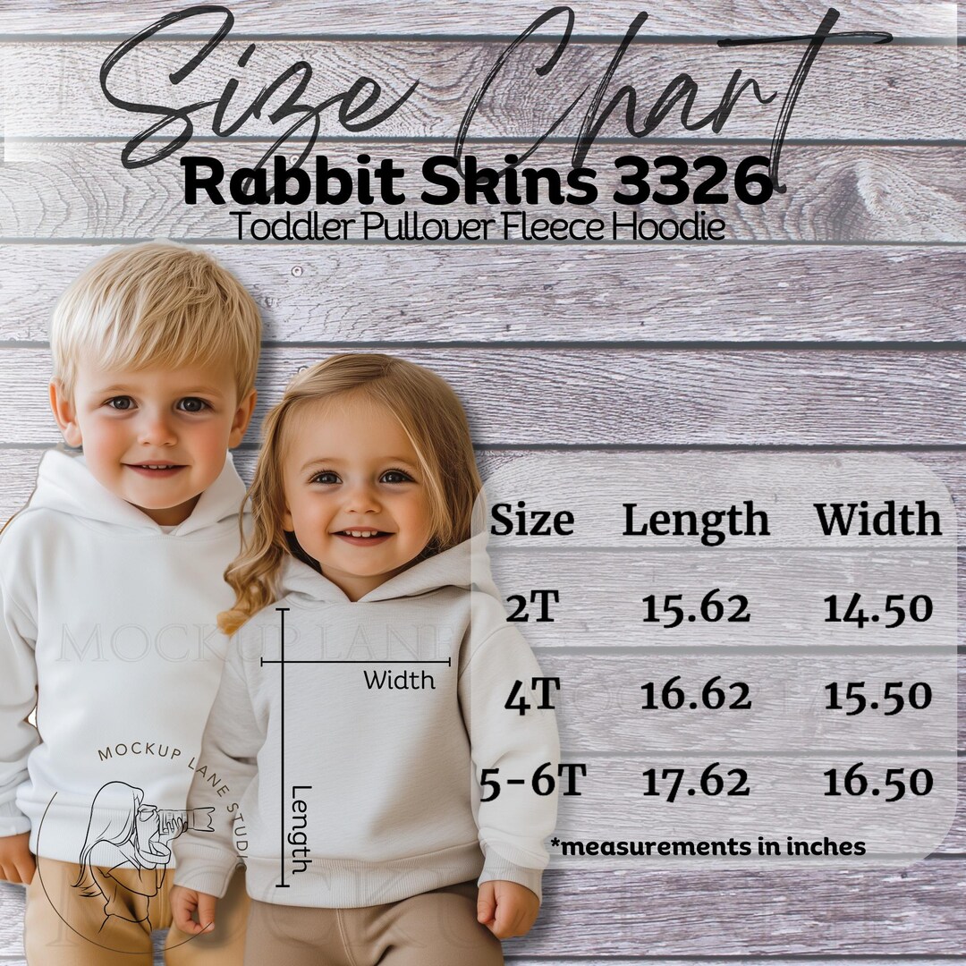 Rabbit Skins 3326 Size Chart, Toddler Hoodie Sizing, Fleece Hoodie ...