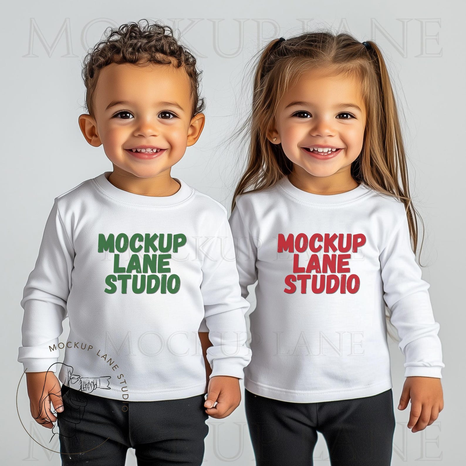 Rabbit Skins 3302 Mockup, Siblings Mockup, RS 3302 Boy and Girl Mockup ...