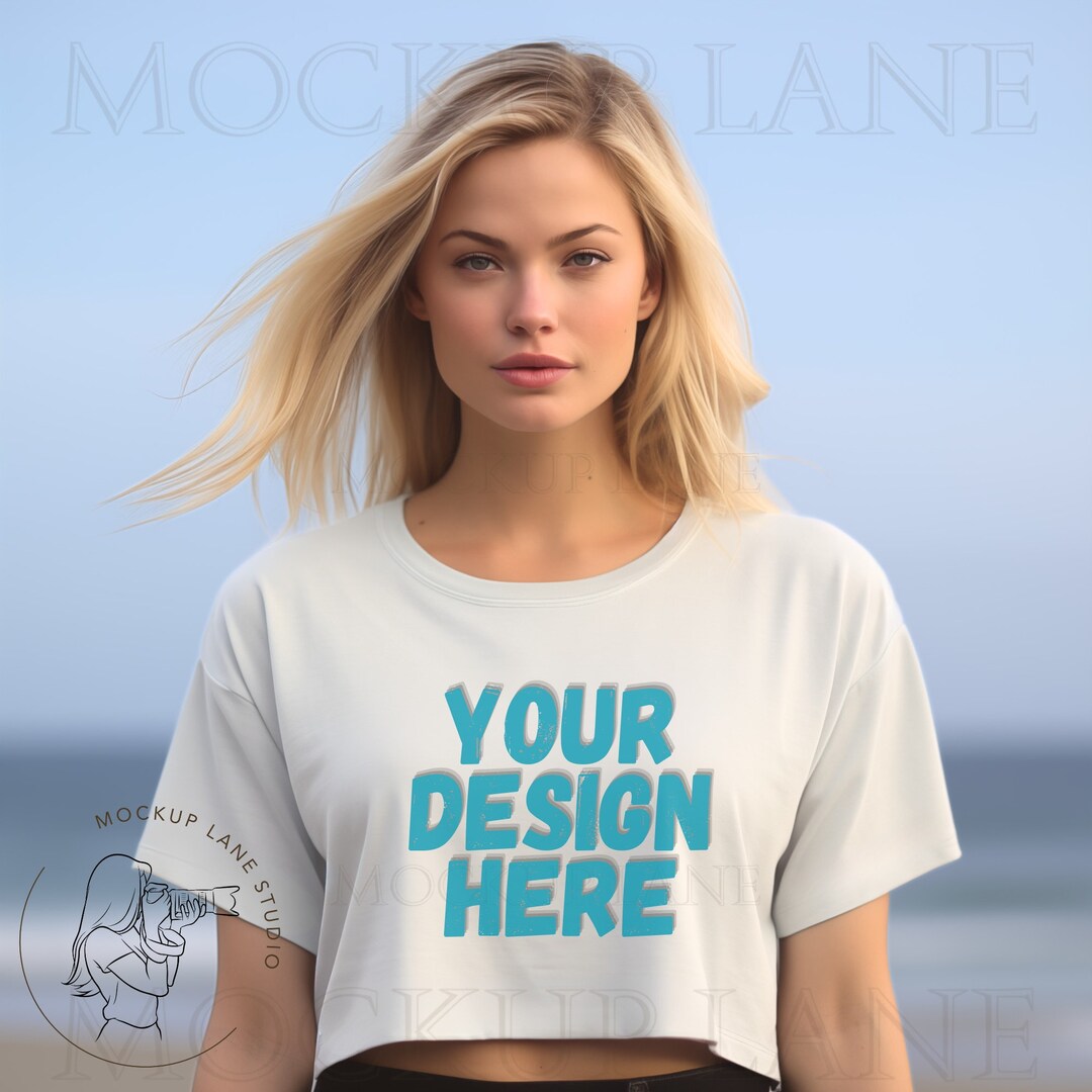 Next Level 5080 Mockup, NL5080 Crop Top Mockup, Ladies White Crop Top ...