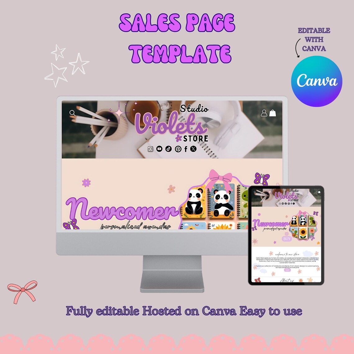Canva Sales Page Template, Canva Website Template, Course Sales Page ...