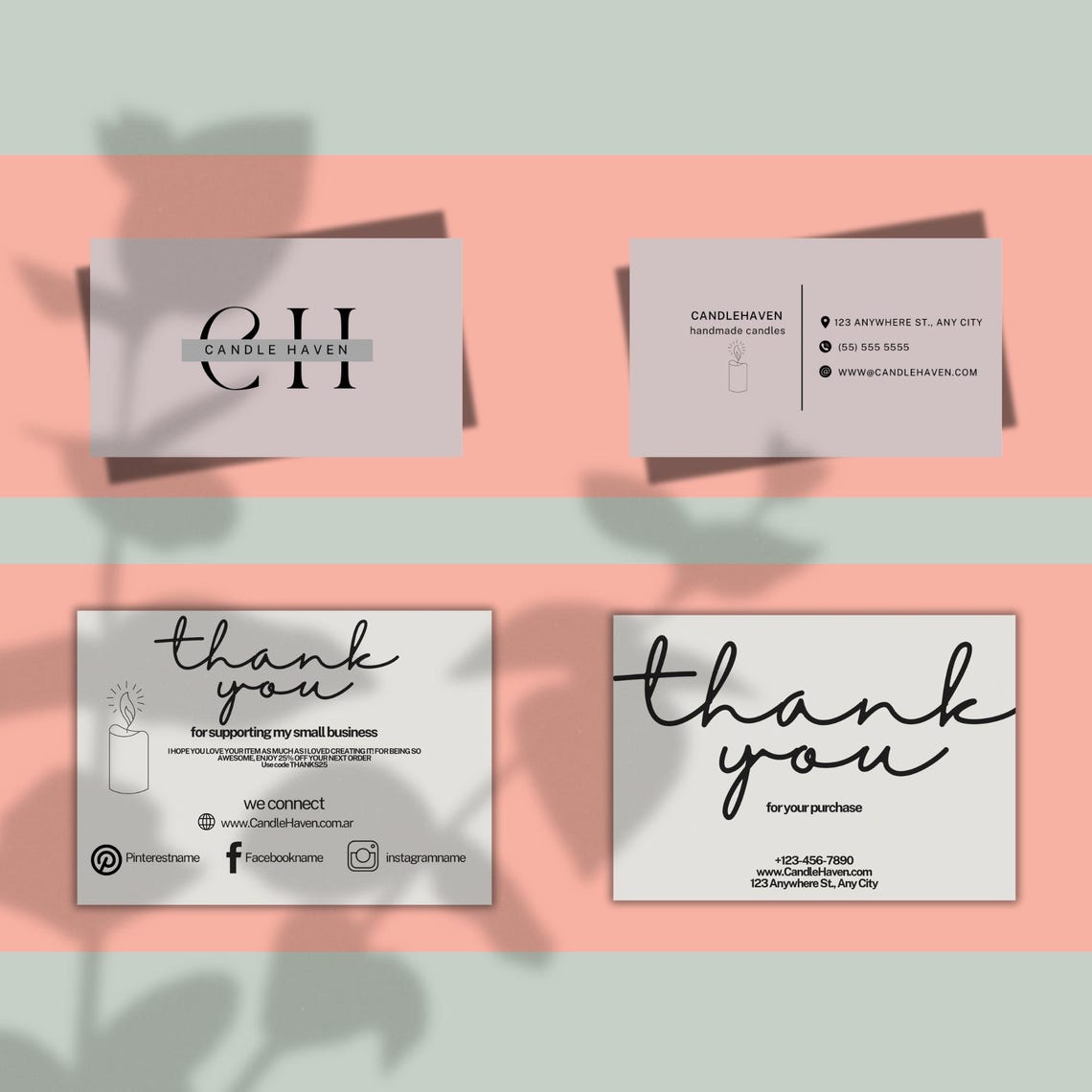 Editable Candle Scent Card Canva Template, Candle Scent Card Template ...