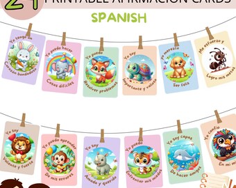 Tarjetas de afirmaciones positivas para niños en español / Positive ...