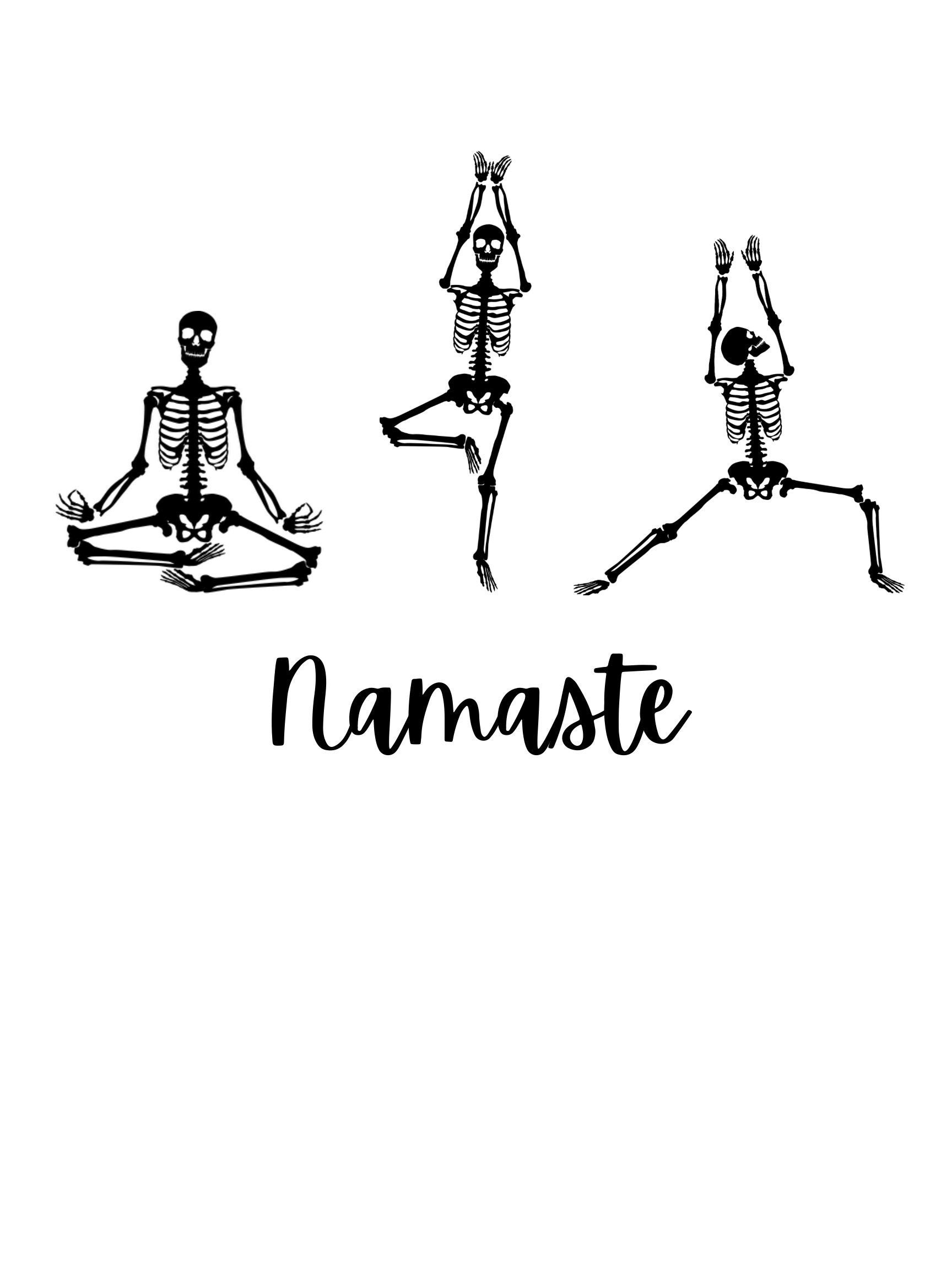 Namaste Yoga Skeleton Svg - Etsy