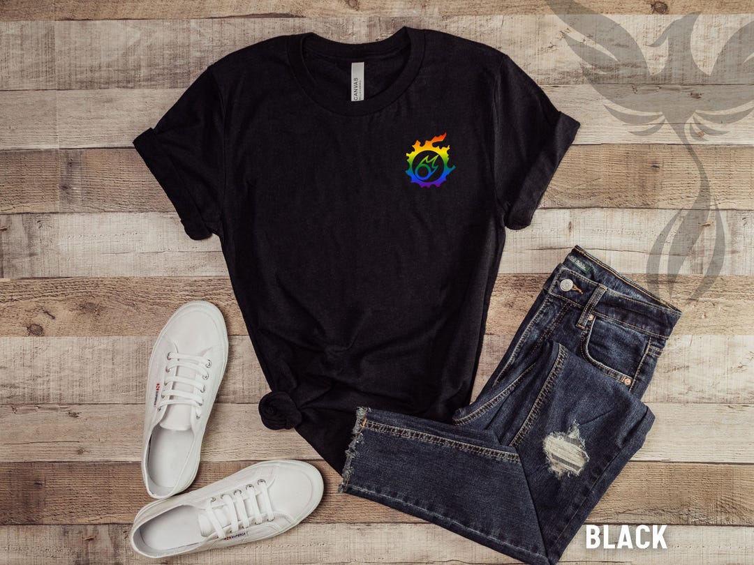 FFXIV Job Logo & Meteor Pride LGBTQ+ Short Sleeve Tee, T-shirt, Final ...