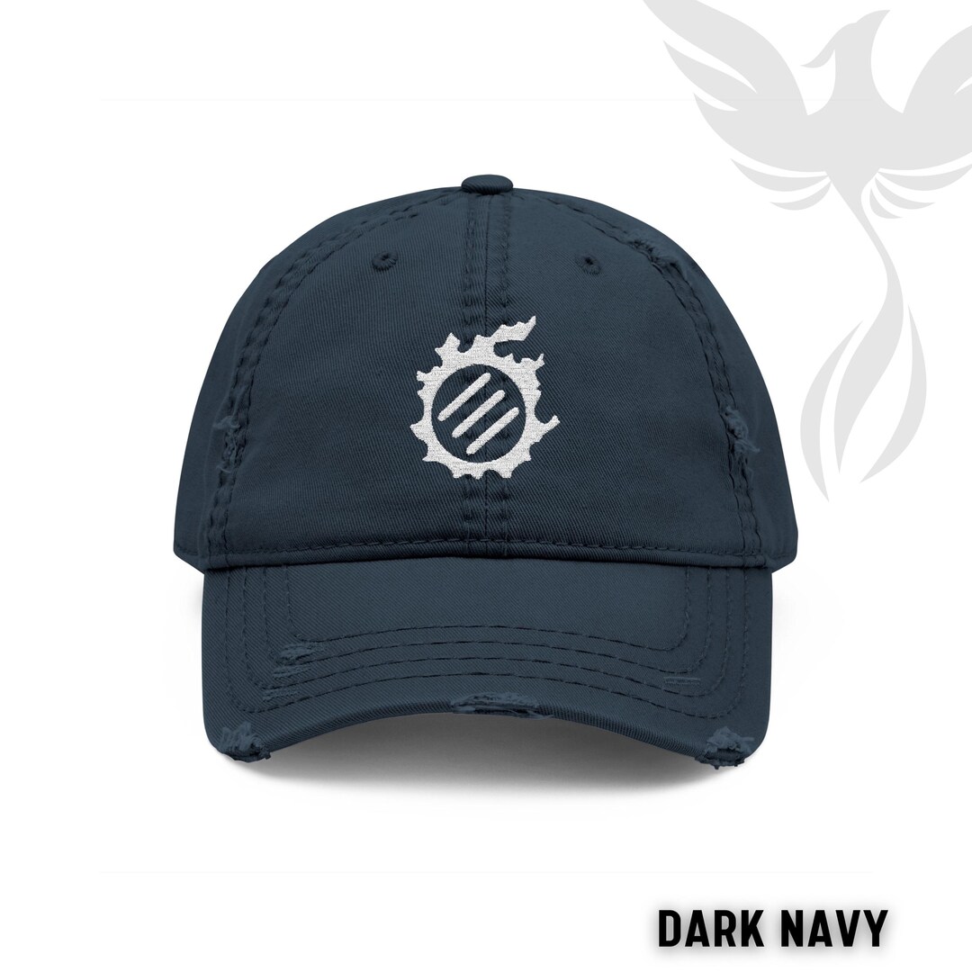 FFXIV Meteor & Monk Logo Embroidered Distressed Baseball Cap, Final ...