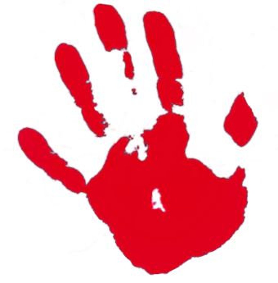 Bloody Handprint Sticker - Etsy