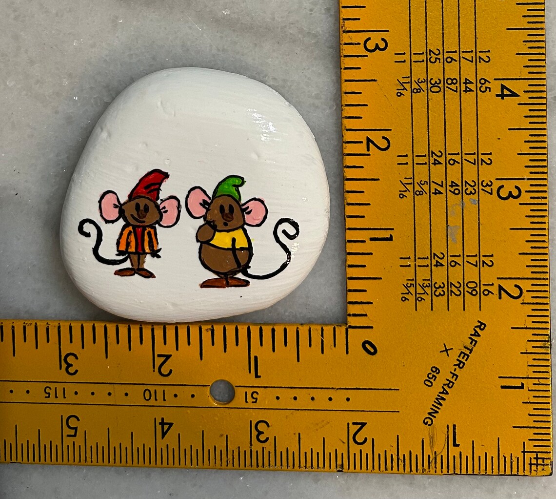 Cinderella Mice Painted Rock - Etsy