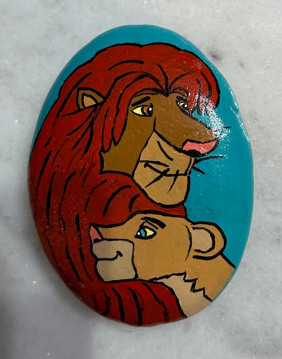 Rocks Painted Lion King Rock Painted African Lion | A Stunning Piece