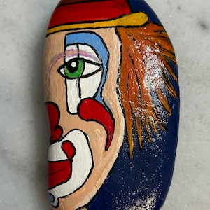 Clown Painted Rock - Etsy