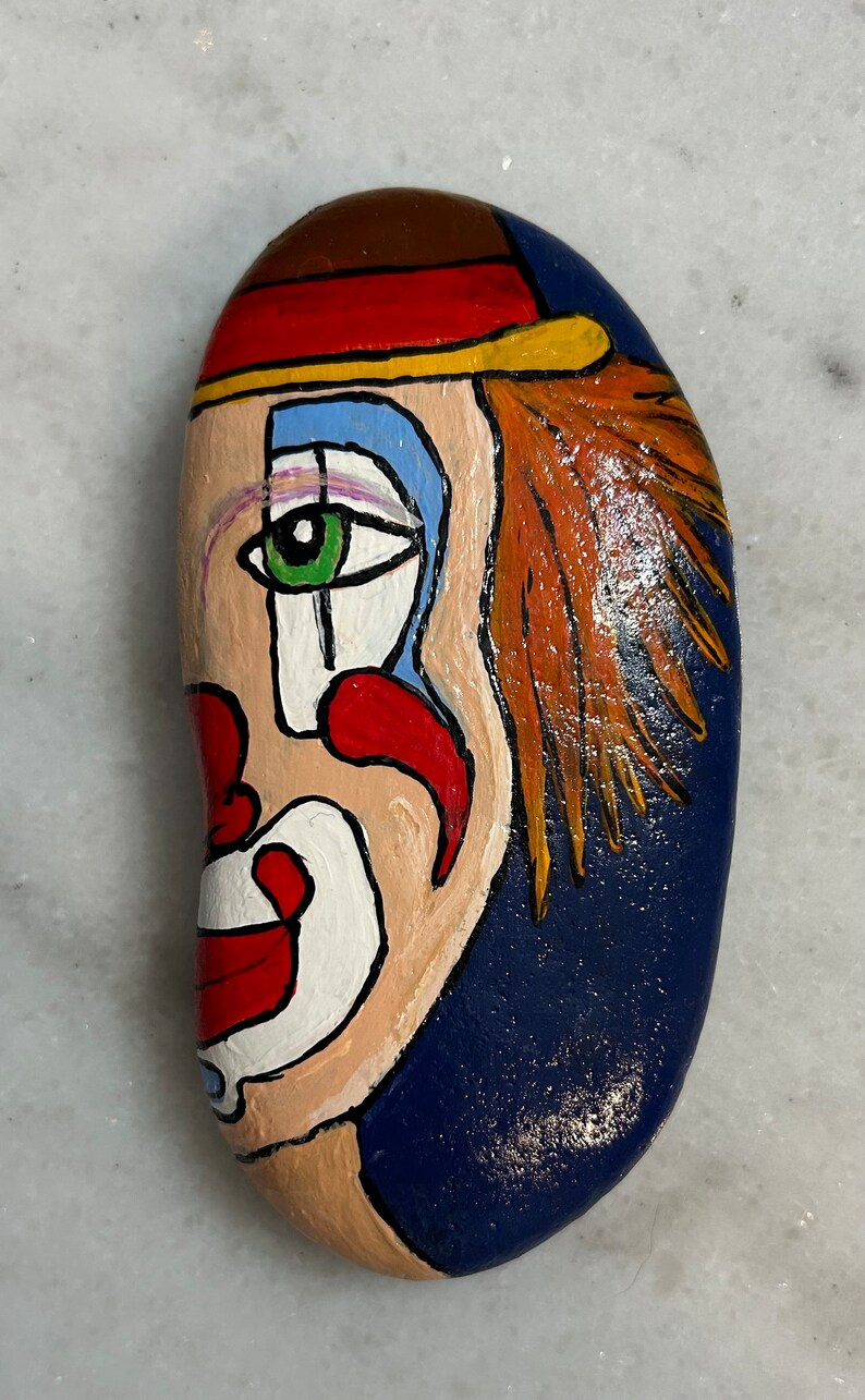 Clown Painted Rock - Etsy