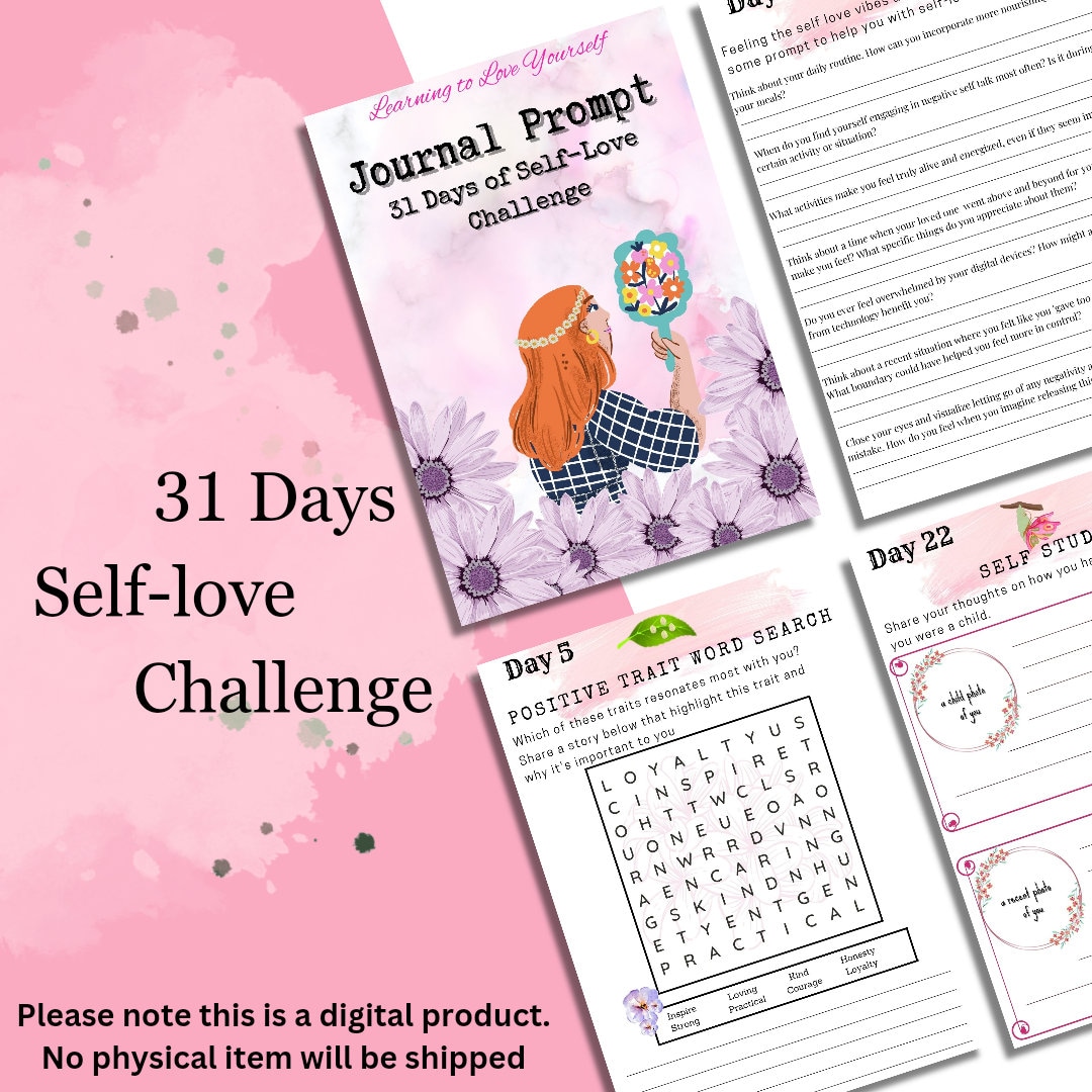 Printable Self-love Journal for Mental Health: Prompts, Gratitude, Self ...